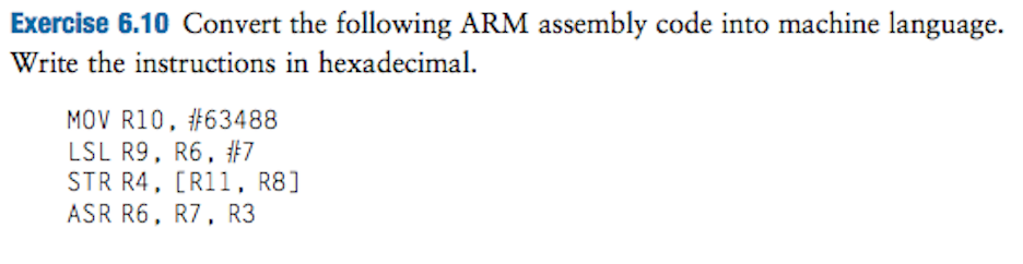 Solved Convert the following ARM assembly code into machine | Chegg.com