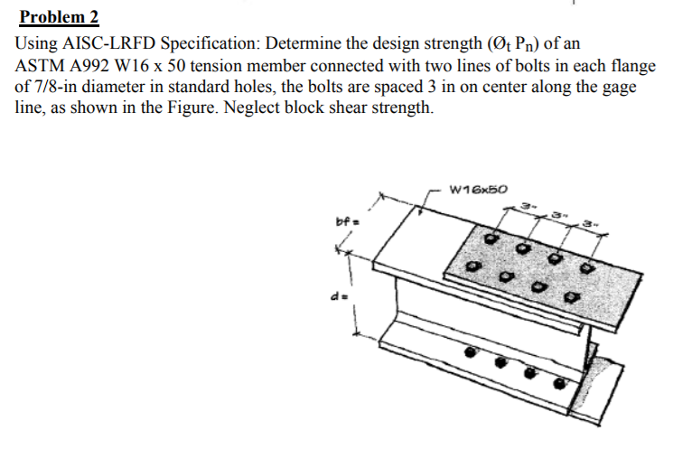 Solved Using AISC-LRFD Specification: Determine the design | Chegg.com