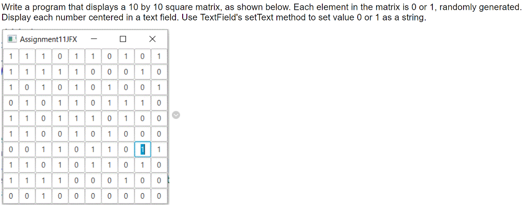 Solved Write a program that displays a 10 by 10 square | Chegg.com
