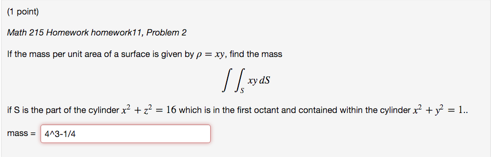 Solved If the mass per unit area of a surface is given by | Chegg.com