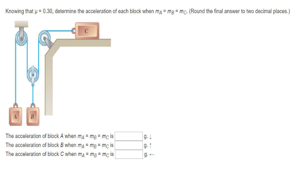 Solved Knowing that μ = 0.30, determine the acceleration of | Chegg.com