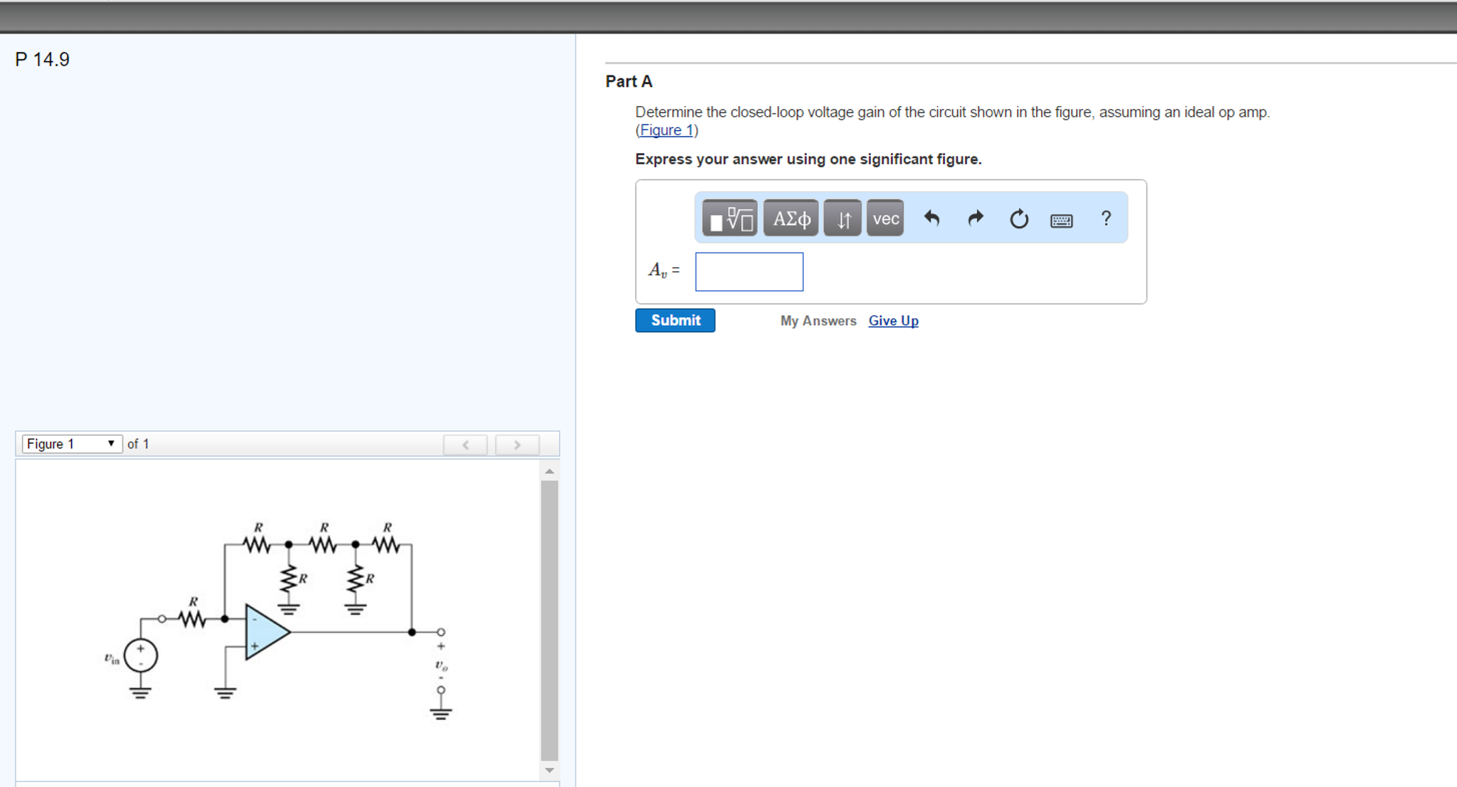 Solved Determine the closed-loop voltage gain of the circuit | Chegg.com