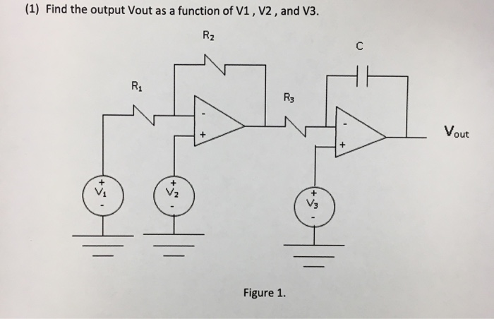 Solved Find the output Vout as a function of V1, V2, and V3. | Chegg.com