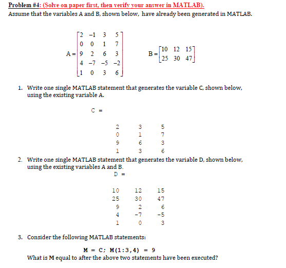 Solved Problem #4: (Solve on paper first, then verfv vour | Chegg.com