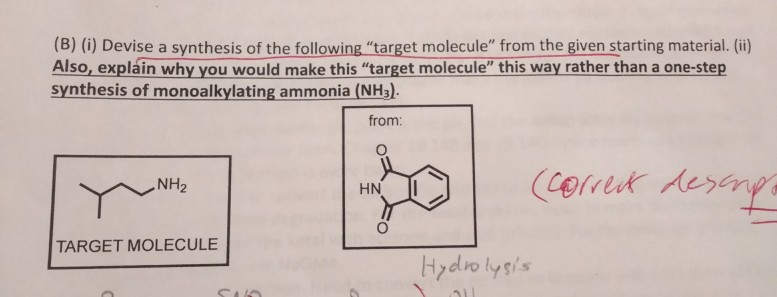 Solved (B) () Devise a synthesis of the following "target | Chegg.com