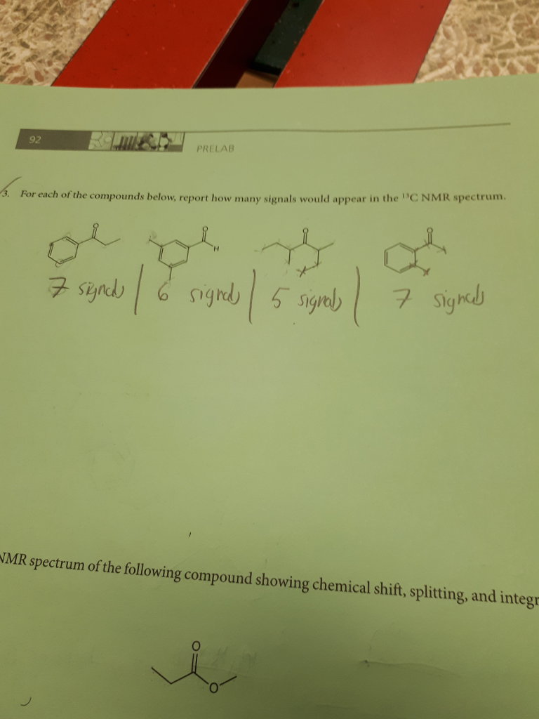 Solved 92 PRELAB For each of the compounds below, report how | Chegg.com