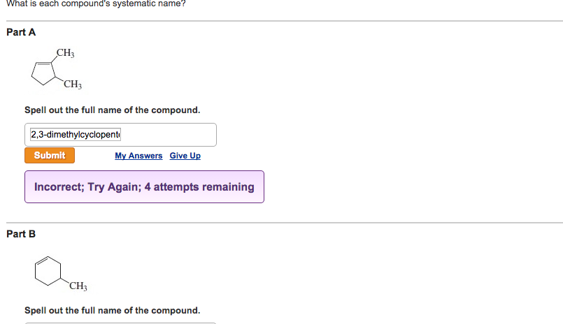 Solved What is each compound's systematic name? Spell out | Chegg.com