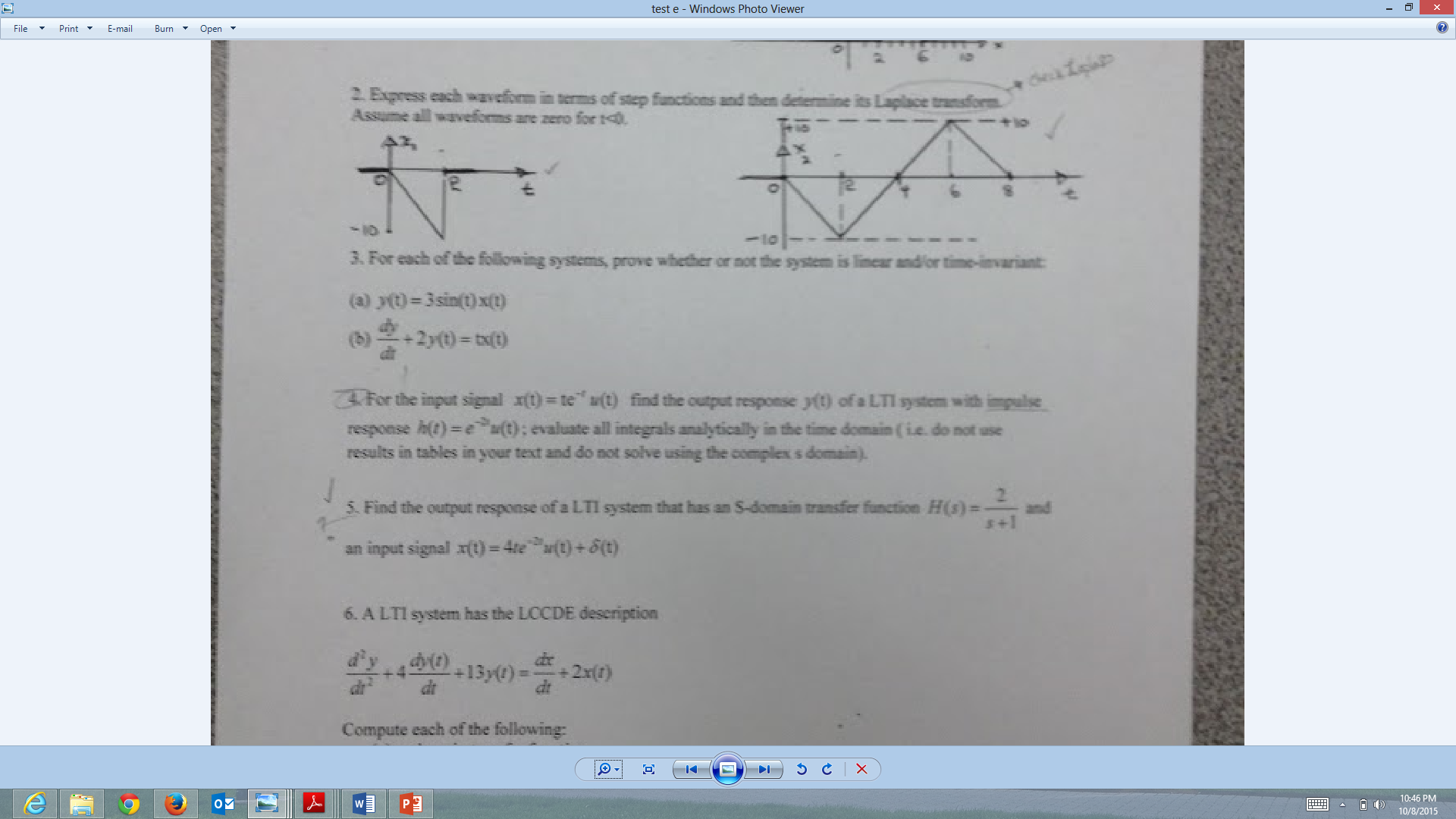 Solved Express Each Waveform In Terms Of Step Functions And