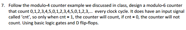Solved Follow the modulo-4 counter example we discussed in | Chegg.com