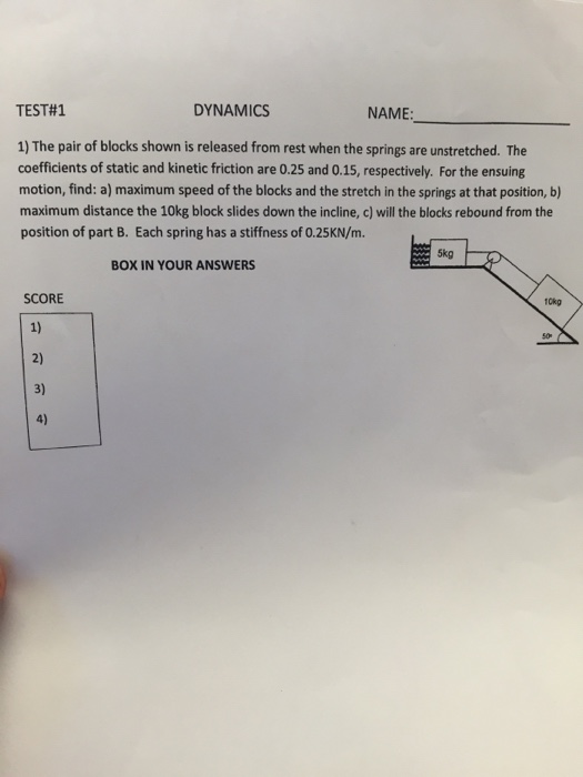 Solved The pair of blocks shown is released from rest when | Chegg.com