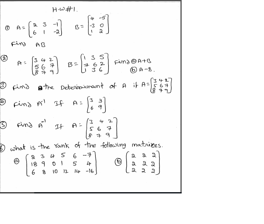 Solved A 2 3 1 6 1 2 B 4 5 3 0 1 2 Find AB Chegg