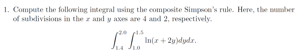 1. Compute the following integral using the composite | Chegg.com
