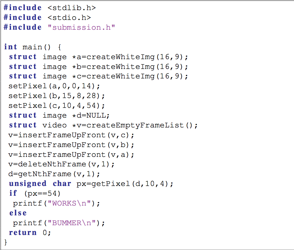 Solved In C Create a simple set of functions for storing | Chegg.com