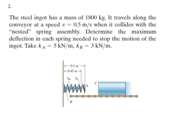 Solved The steel ingot has a mass of 1800 kg. It travels | Chegg.com