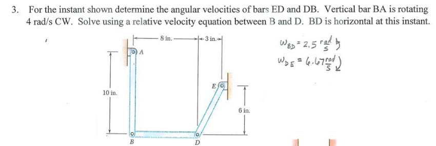 Solved For the instant shown determine the angular | Chegg.com