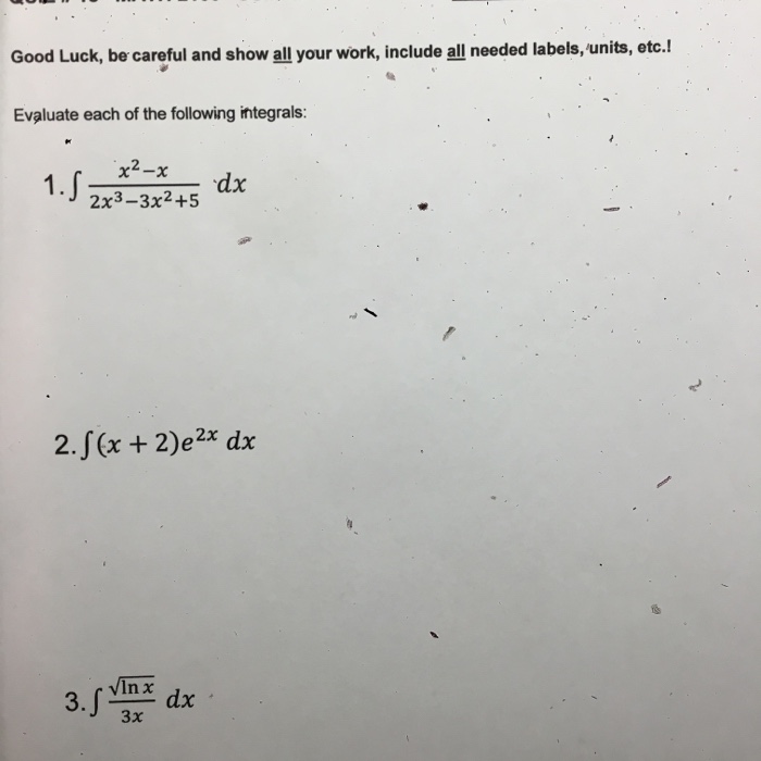 Solved Evaluate each of the following integrals: Integral | Chegg.com