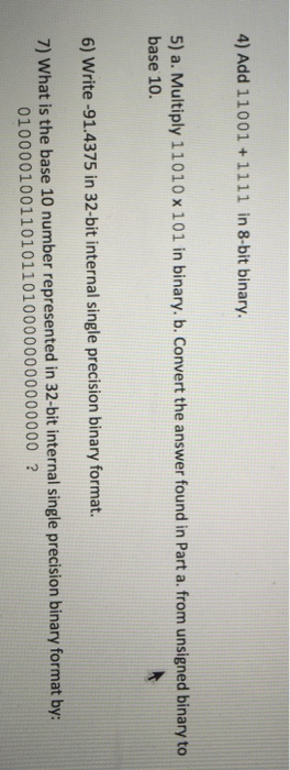 Solved Add 11001 + 1111 in 8-bit binary. a. Multiply 11010 | Chegg.com