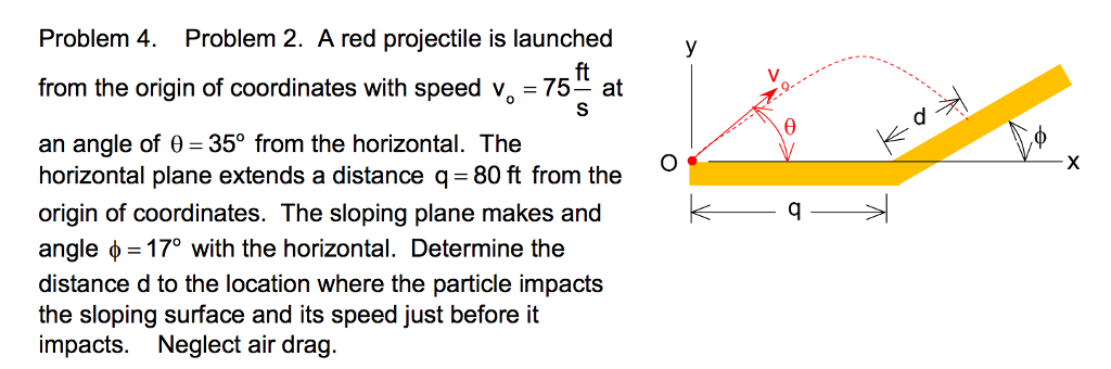 Solved A red projectile is launched from the origin of | Chegg.com