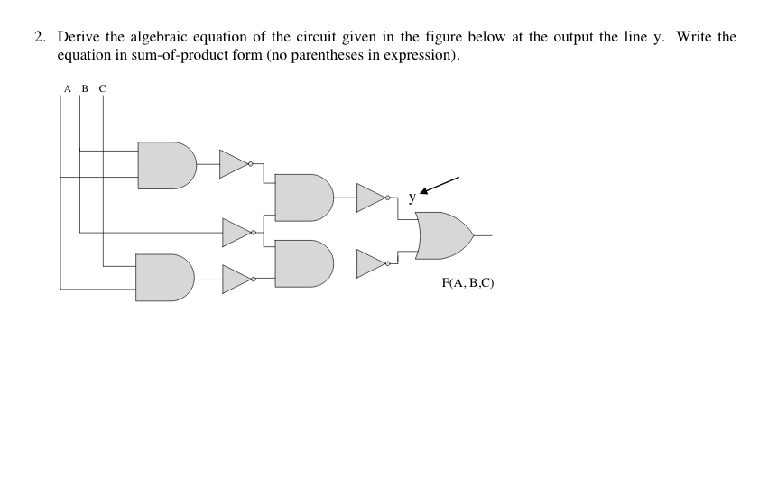 Solved 2. Derive the algebraic equation of the circuit given | Chegg.com