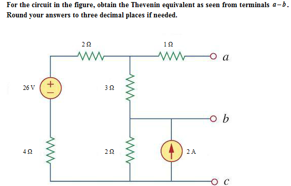 Solved For the circuit in the figure, obtain the thevenin | Chegg.com