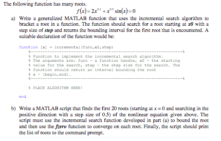 Solved The following function has many roots. f(x)-2x0.1 + | Chegg.com