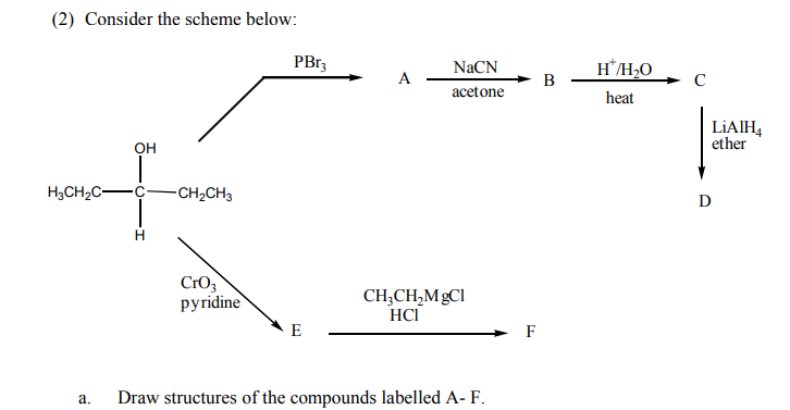 Solved (2) Consider the scheme below: PBr3 Nal N ????? | Chegg.com