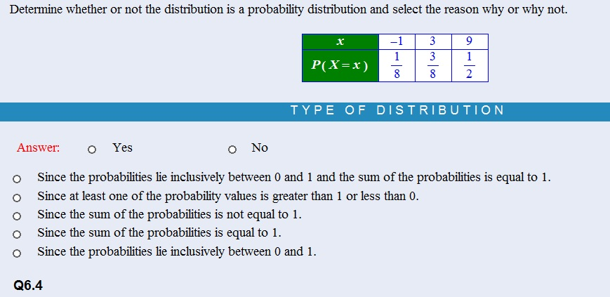 Solved Determine whether or not the distribution is a | Chegg.com