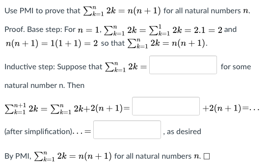 Solved Use PMI to prove that 2: n(n + 1) for all natural | Chegg.com