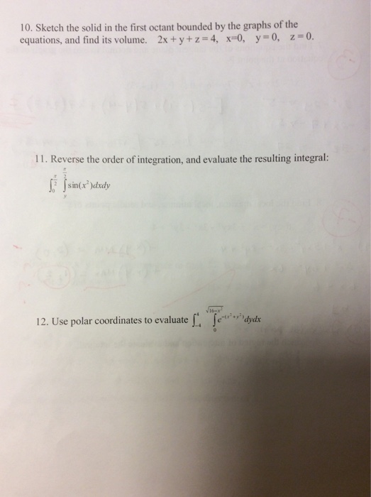 Solved Sketch the solid in the first octant bounded by the | Chegg.com