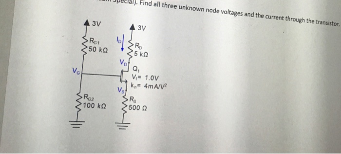 Solved Find all three unknown node voltages and the current | Chegg.com