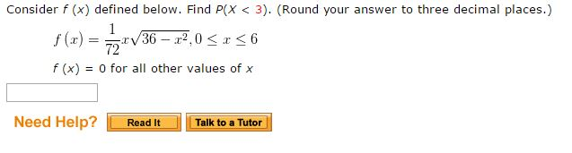 Solved Consider f (x) defined below. Find P(X