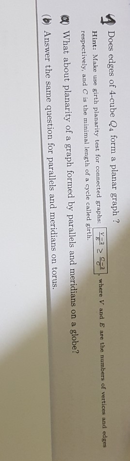 Solved Does edges of 4-cube Q4 form a planar graph ? | Chegg.com