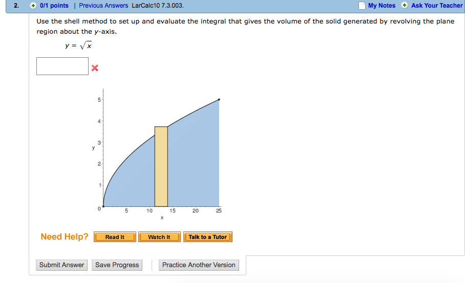 Solved Use the shell method to set up and evaluate the | Chegg.com