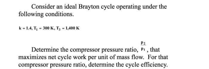 Solved Consider an ideal Brayton cycle operating under the | Chegg.com
