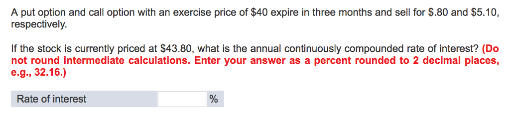 Solved A put option and call option with an exercise price | Chegg.com