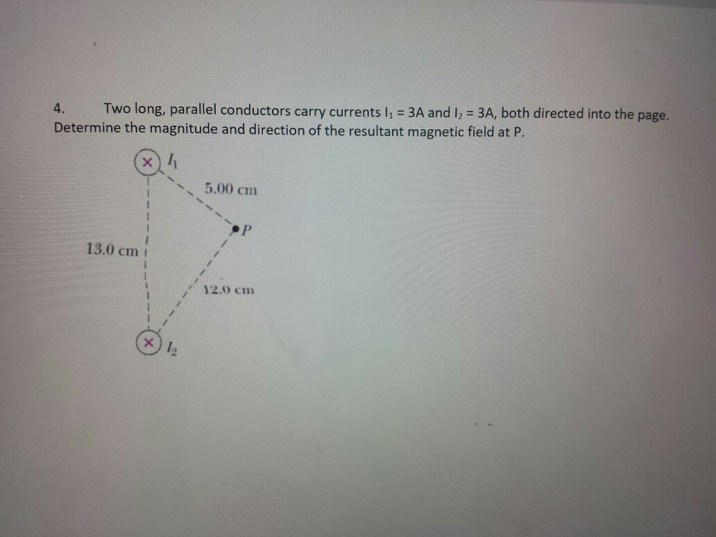 Solved Two long, parallel conductors carry currents l = 3A | Chegg.com