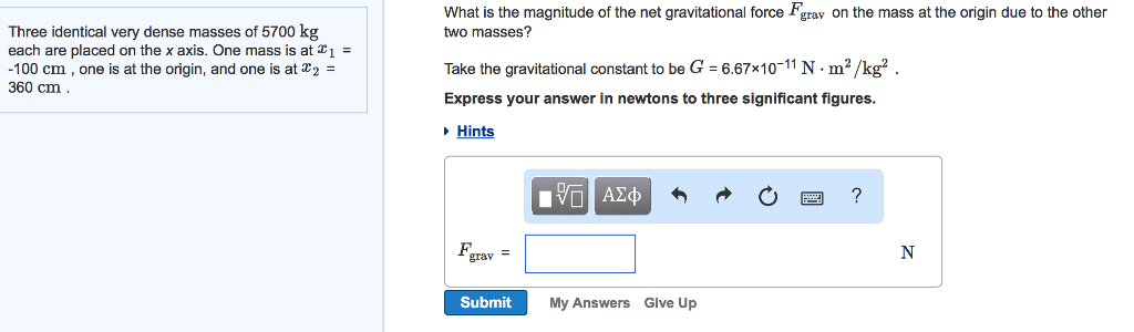 Solved What is the magnitude of the net gravitational force | Chegg.com