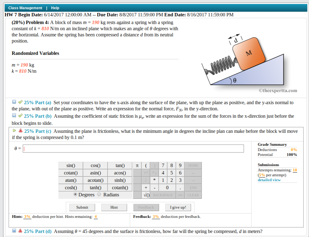 Solved Class Management Help HW 7 Begin Date: 6/14/2017 | Chegg.com