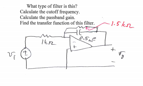 Solved What type of filter is this? Calculate the cutoff | Chegg.com