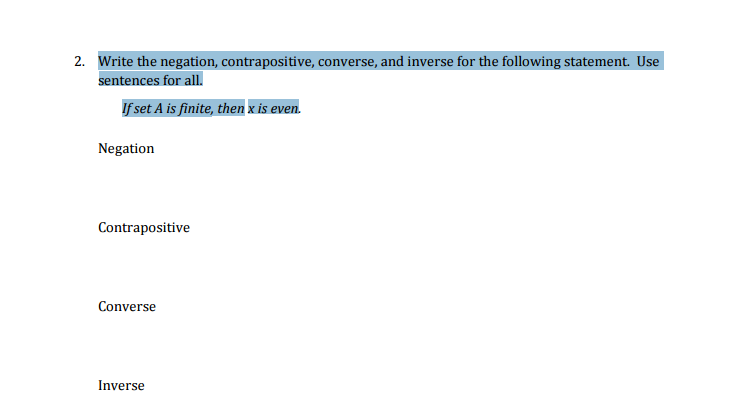 Solved Write the negation, contrapositive, converse, and | Chegg.com