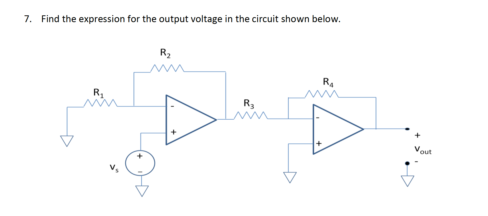 Solved Find the expression for the output voltage in the | Chegg.com