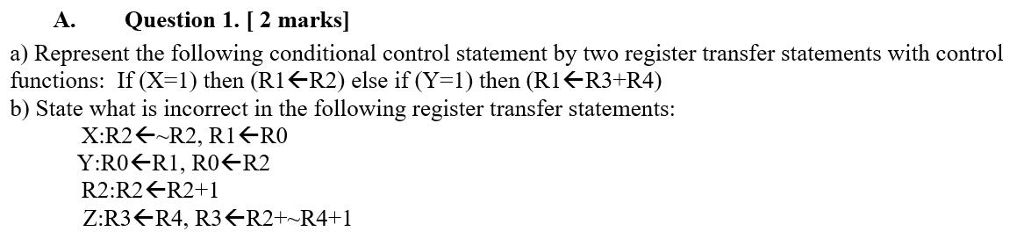 Solved A. Question 1. [ 2 marks] a) Represent the following | Chegg.com