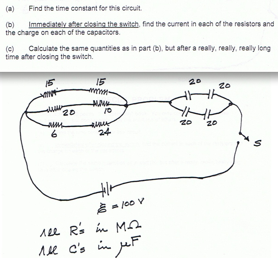 Solved Find the time constant for this circuit. Immediately | Chegg.com