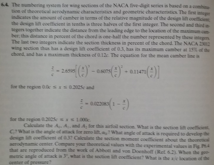 The numberring system for wing section of the NACA | Chegg.com
