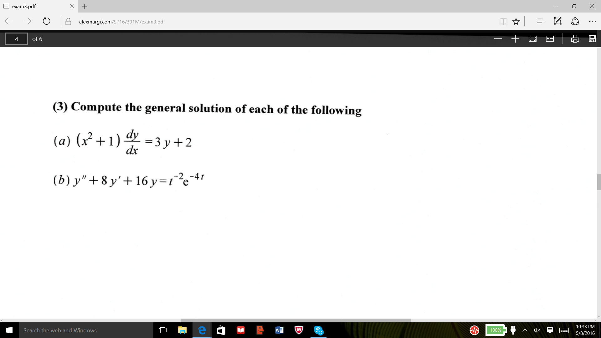 Solved Compute the general solution of each of the following | Chegg.com