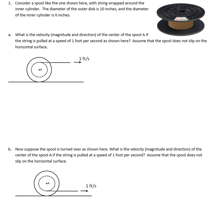 Solved Consider a spool like the one shown here, with string | Chegg.com
