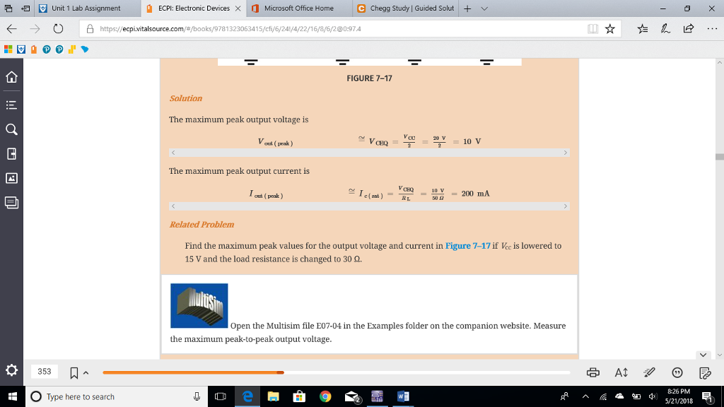 Solved ? -S Unit 1 Lab Assignment ECPI: Electronic Devices × | Chegg.com
