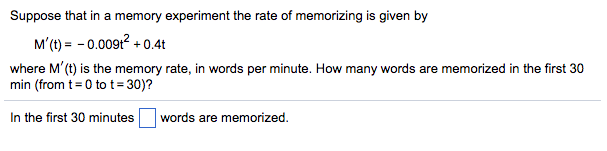 Solved Suppose that in a memory experiment the rate of | Chegg.com