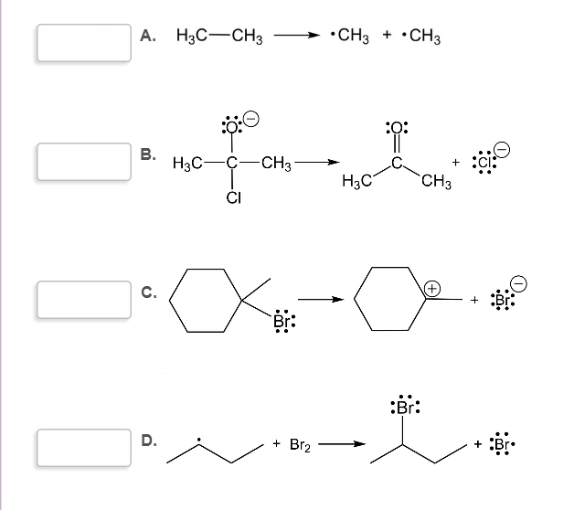 Solved CH3 .CH3 B. H3C -CH3 + :CI: CI C. + Br. Br. Br: D. + | Chegg.com