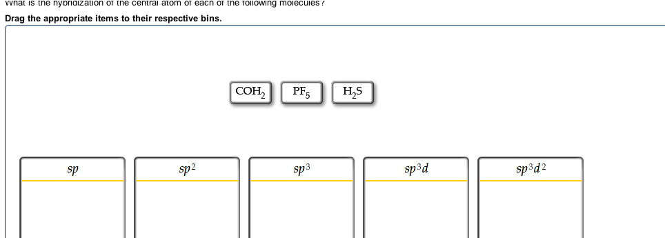 Solved What Is The Hybridization Of The Central Atom Or Each